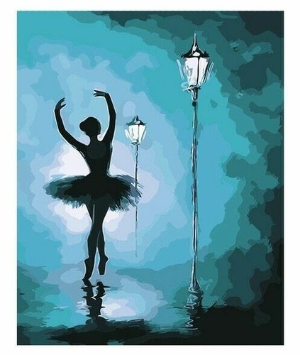Paint By Numbers DIY Kit Tall Ballet Dancer Dark Lights 40CMx50CM ...