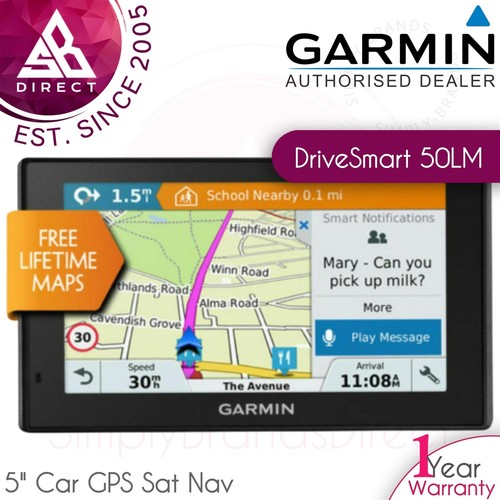 Garmin DriveSmart 50LM 5" Car GPS Sat Nav│Free Lifetime UK Western ...