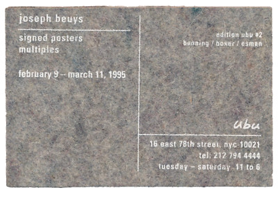 Joseph Beuys 1995 Felt Postcard | eBay