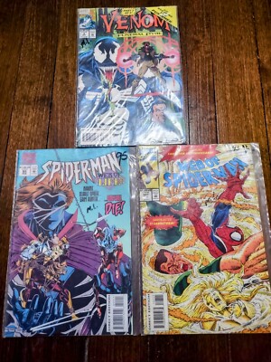 3 Comic Book Bundle Web Of Spider-Man, Web Of Life, Venom Funeral Pyre ...