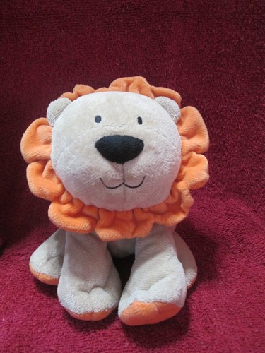 Carters Just One Year Lion Plush 7" Tan Orange Mane Ribbon Tail Stuffed ...