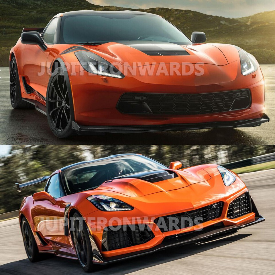 Carbon Flash ZR1 Style Side Skirts Rocker Panels For Corvette C7 Z06 ...