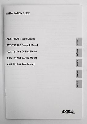 Axis Installation Guide for T91A61 T91A62 T91A63 T91A64 T91A67 Mounts ...