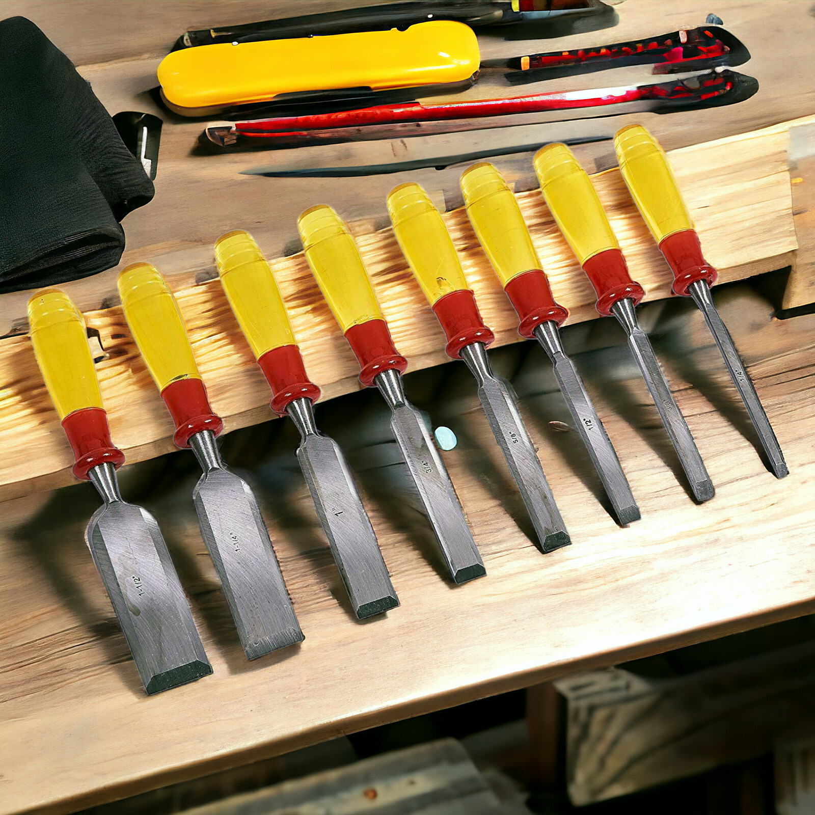 8pc Wood Chisels Set Split Proof Handles Woodworking Carving Tools ...