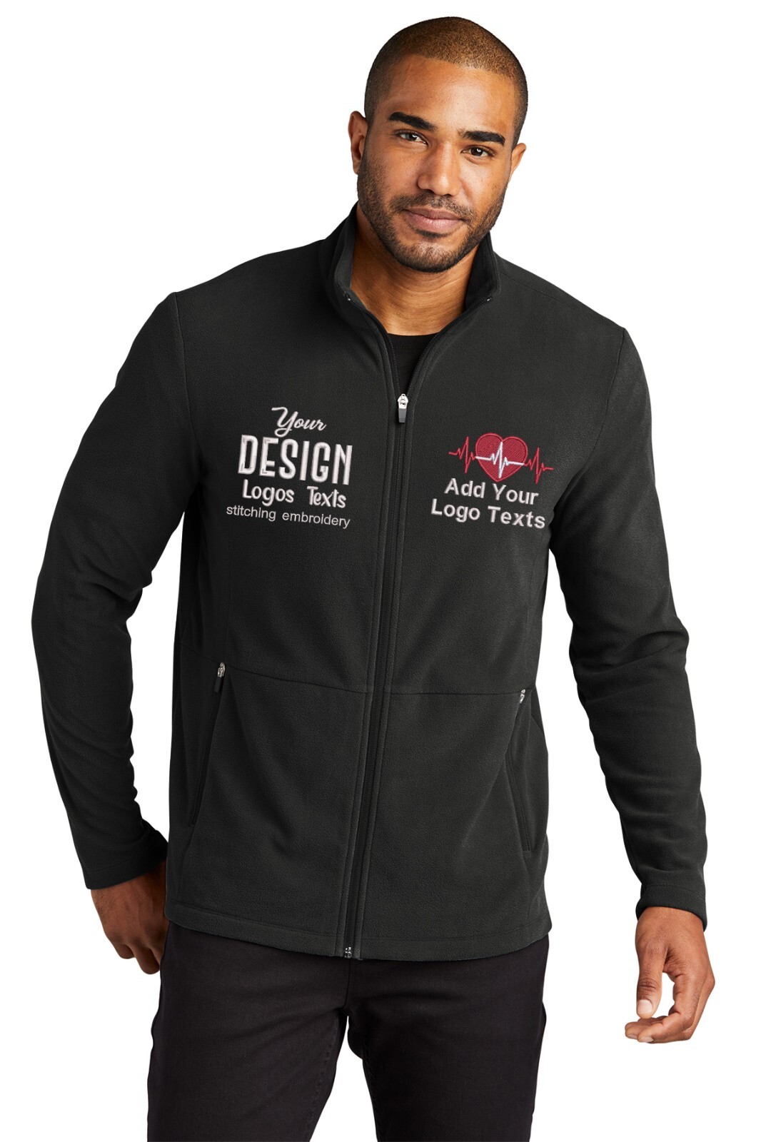 Ink Stitch Design Your Own Custom Logo Texts Men Accord Fleece Jackets ...