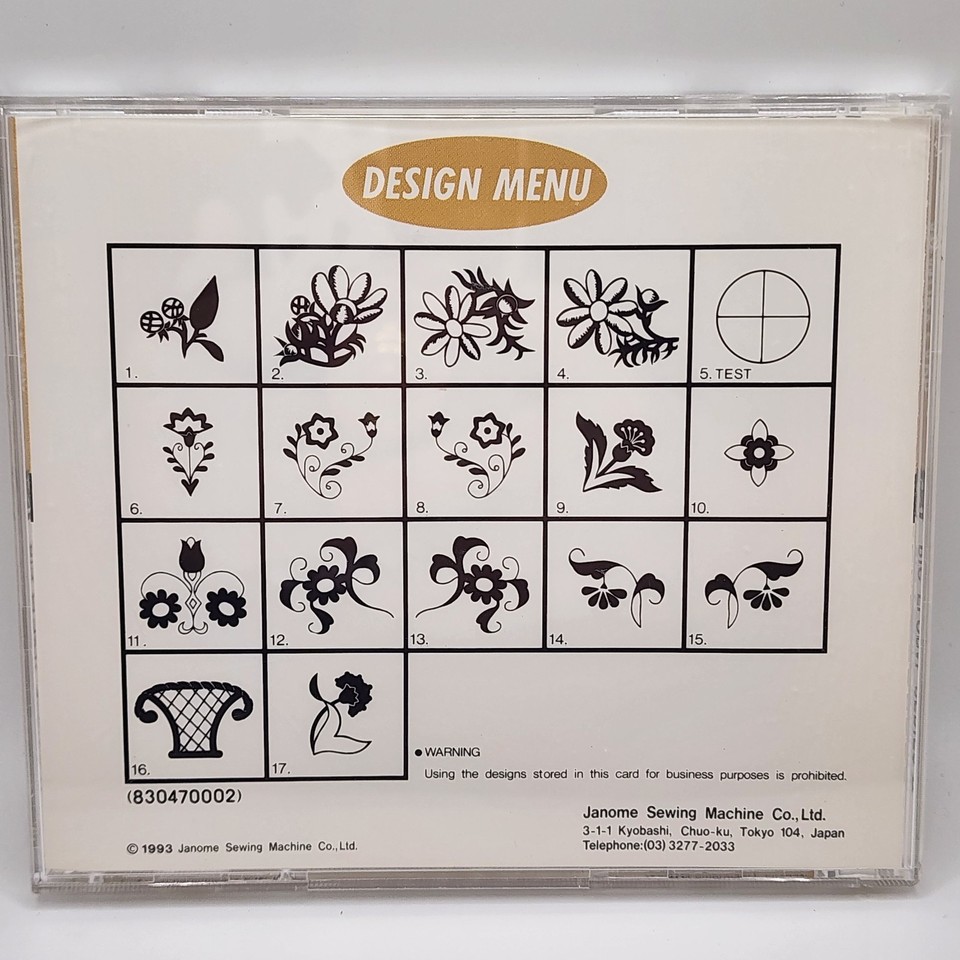 Janome memory craft card 12 big floral series ll embroidery machine ...