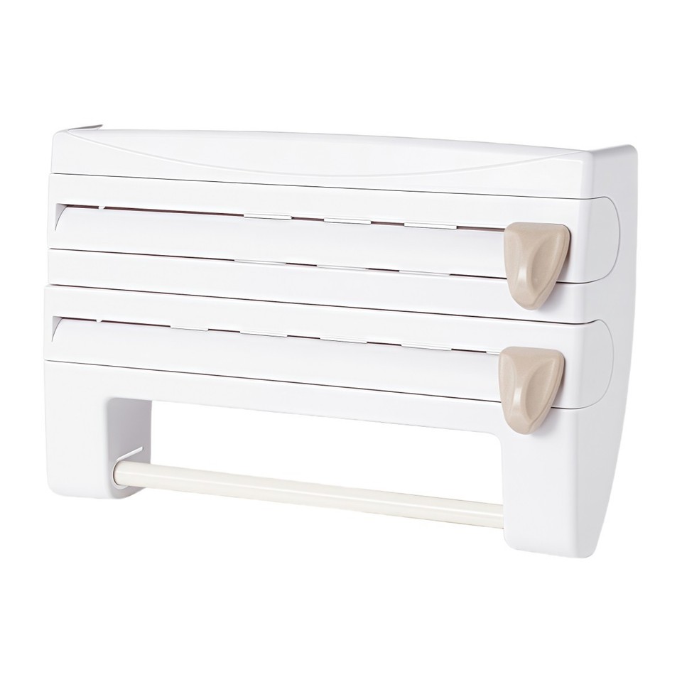 Kitchen Organizer 3 In 1 with Cutter for Aluminum Foil Paper Towel ...