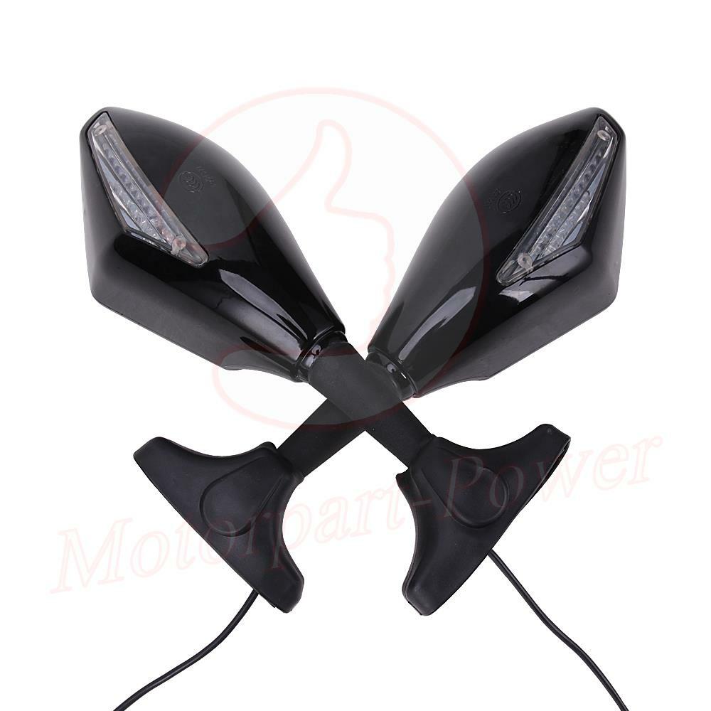 Motorcycle LED Turn Signal Integrated Mirrors For Yamaha YZF 600 YZF R1 ...