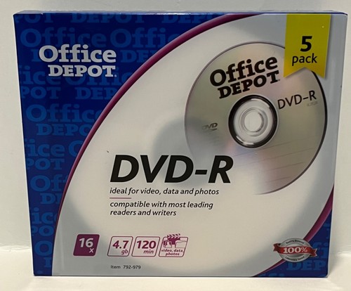Office Depot DVD-R 5 Pack New | eBay