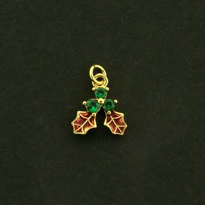 18k Mistletoe Charms - Christmas Pendant - GLD1093 | eBay