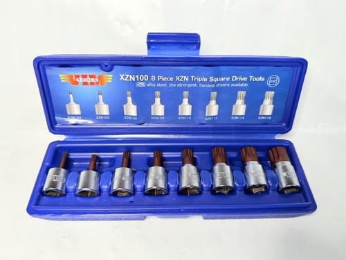 VIM Tools XZN100 3/8" Drive 8pc XZN Triple Square Bit Socket Set 4m-16m ...