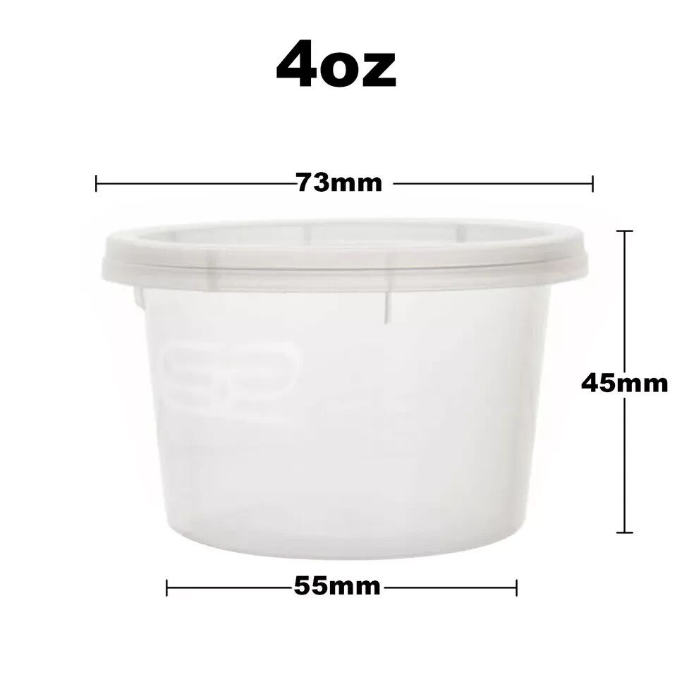 Satco Clear Plastic Chutney Cups Reusable Sauce Round Food Containers ...