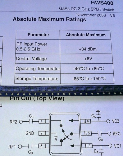 1 Stück HWS408 HEXAWAVE SMD SOT363 Switch 50Ω SPDT DC to 3GHz (M1494 ...