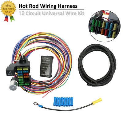 12 Circuit Universal Wiring Harness Muscle Car Hot Rod Street Rod XL ...