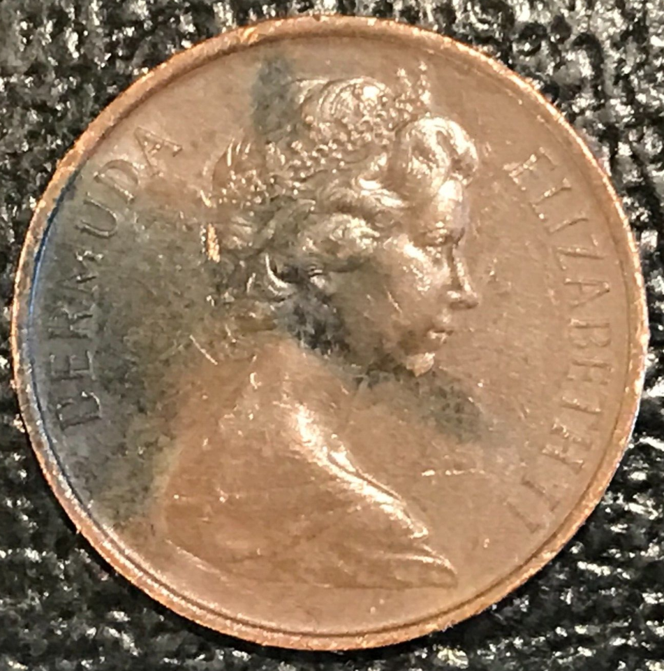 HIGH GRADE AU DETAILS (SURFACE ISSUES) 1970 BERMUDA WILD BOAR 1 CENT ...
