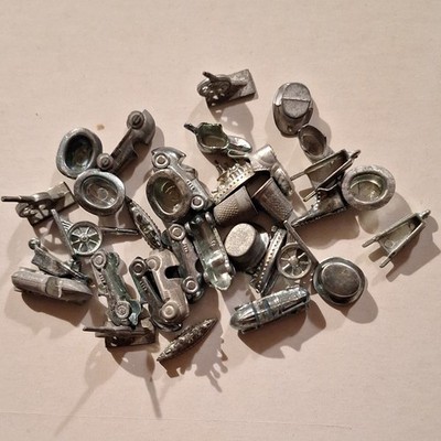 Hasbro Monopoly Metal Board Game Tokens and Pieces Silver Ages 8 ...