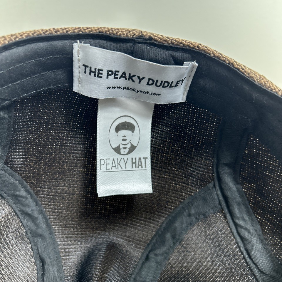 The Peaky Dudley Flat Cap Hat Men’s Large Brown Newsboy Canvas Cabbie ...