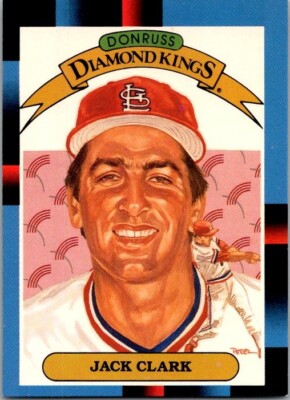 1988 Donruss - Diamond Kings Jack Clark #15 Upper Right Corner is Blue ...