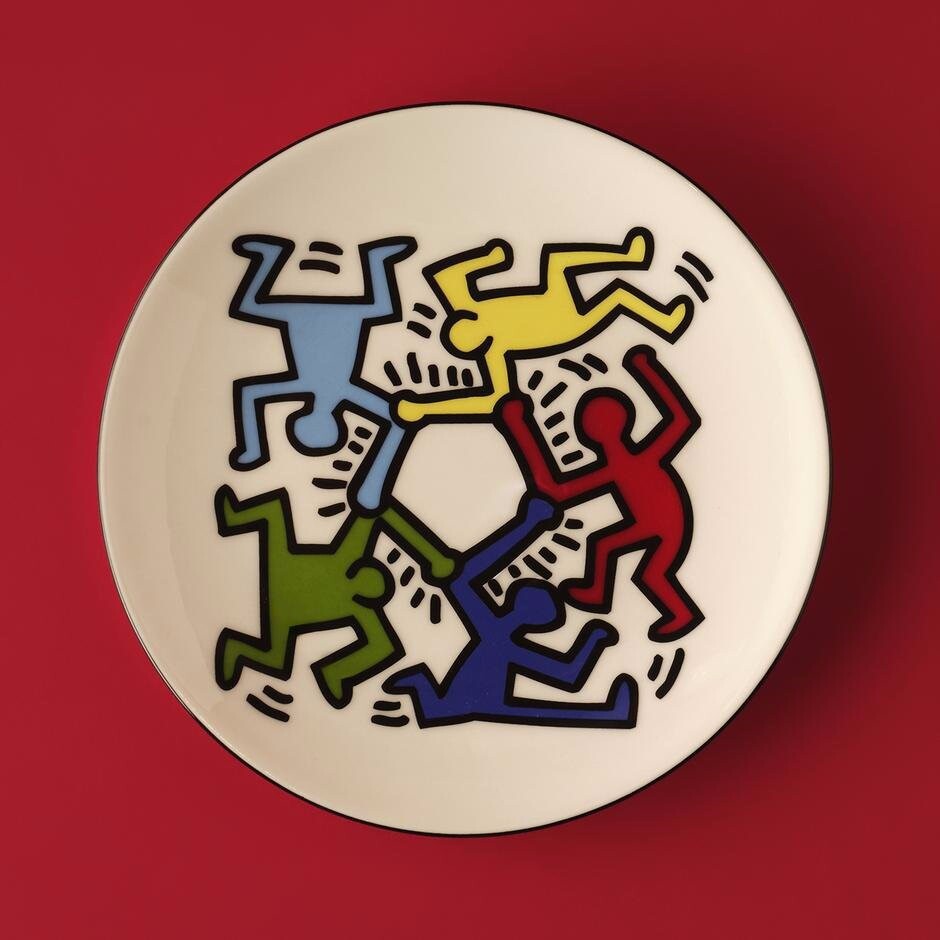 Keith Haring Porcelain Colored Cake Plate Set of 4 (19 cm) | eBay