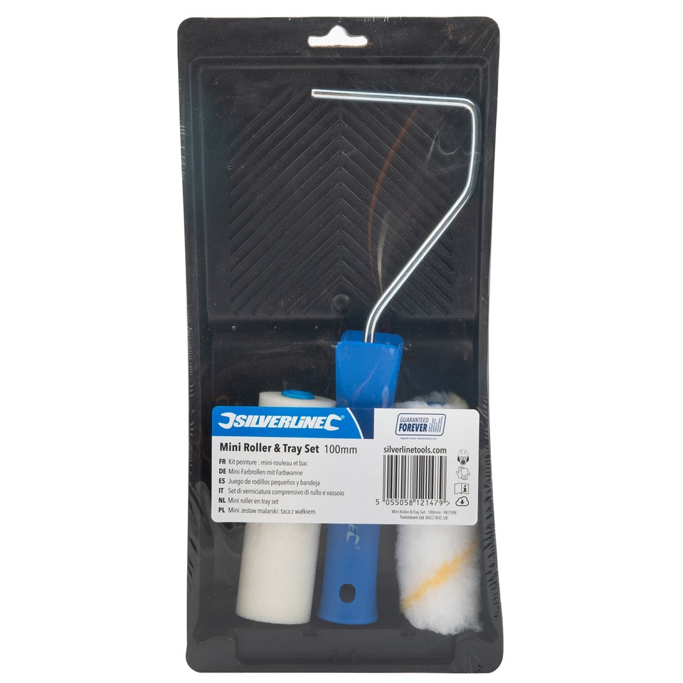 4" Mini Roller Sleeve & Tray Set Painting Decorating Roller 100mm ...