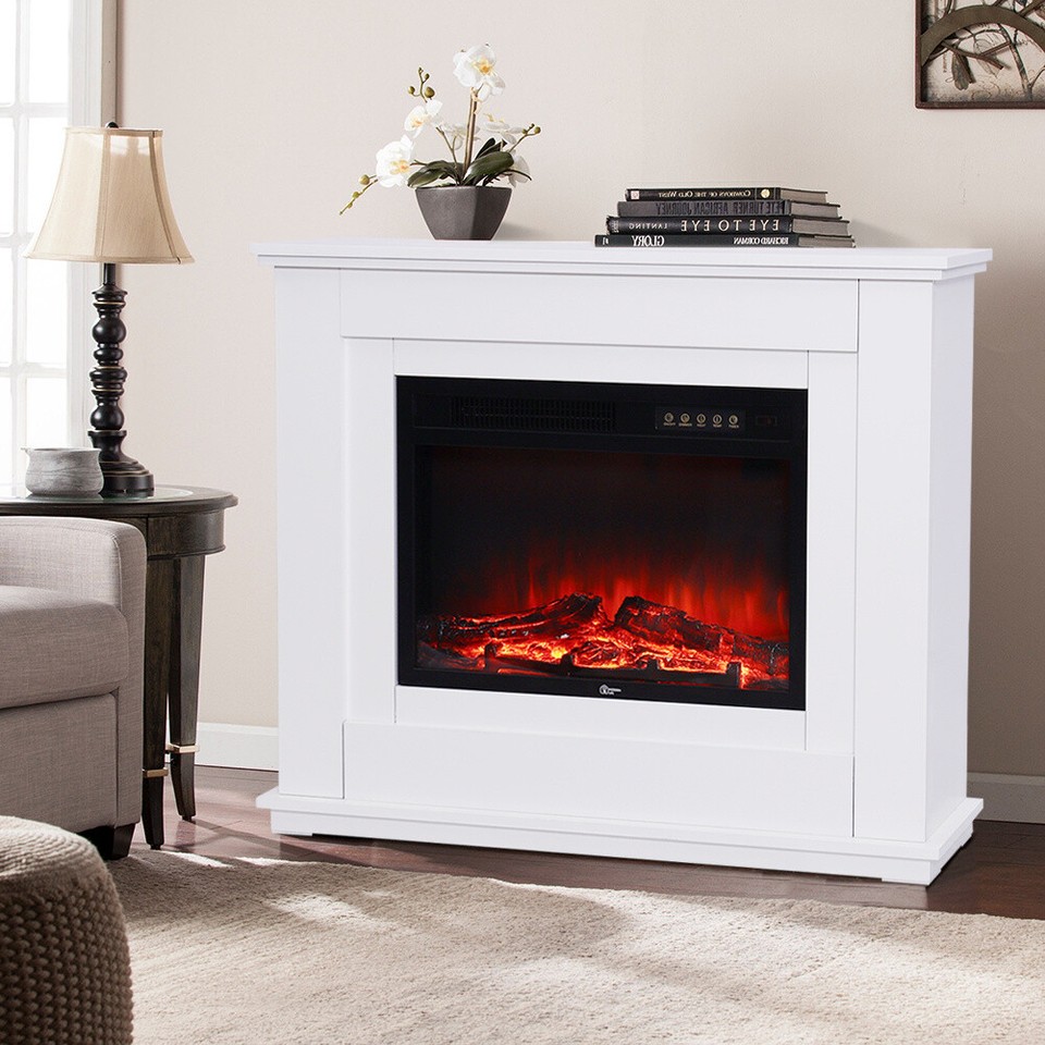 Electric Fireplace & Surrounds Framed Fire Flame Mantelpieces LED ...