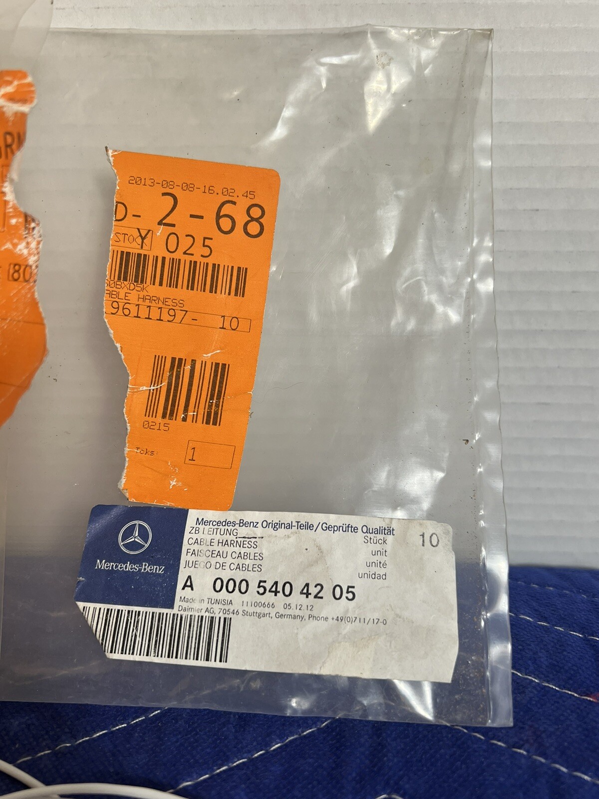 NOS 1 PC Genuine Mercedes Benz M111 W203 GA722 Electrical Line ...