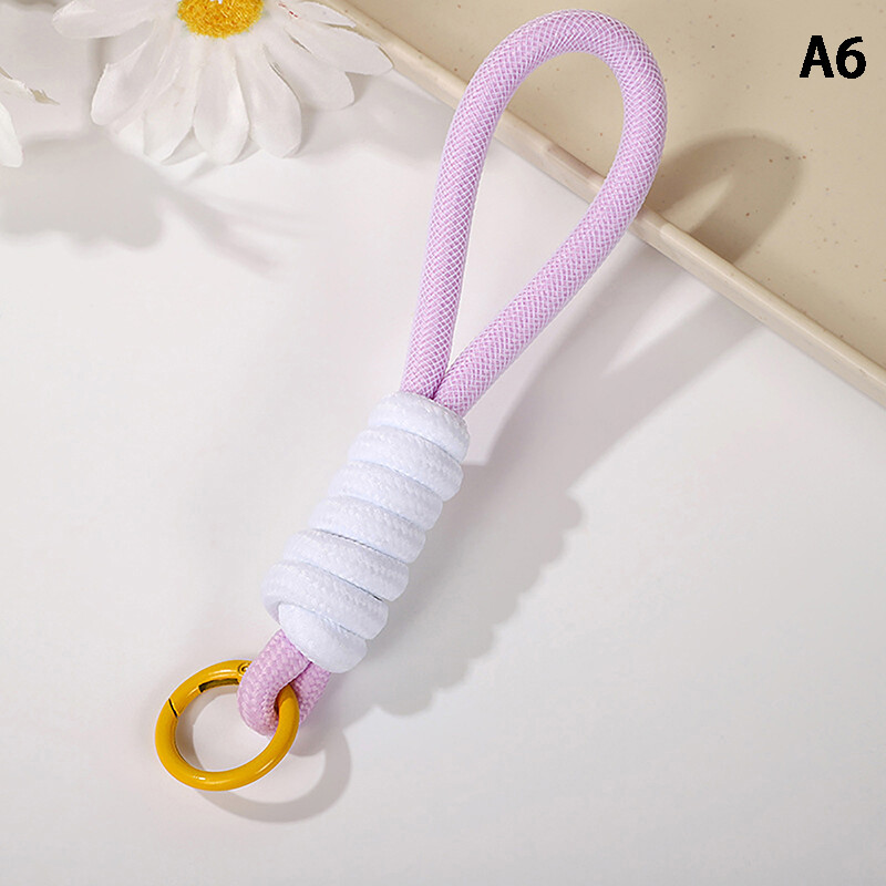 Mesh Lanyard Fluorescent Braid Rope Phone Case Hanging Cord Keychain ...