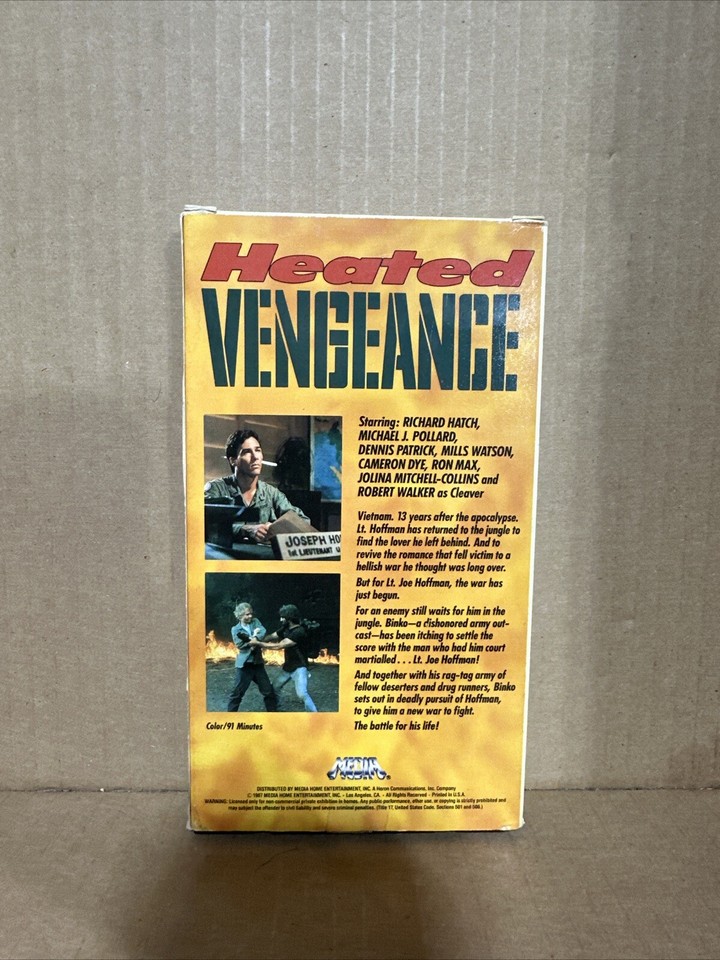 Heated Vengeance (VHS, 1987 Media) Action Movie Film Video 86112041636 ...