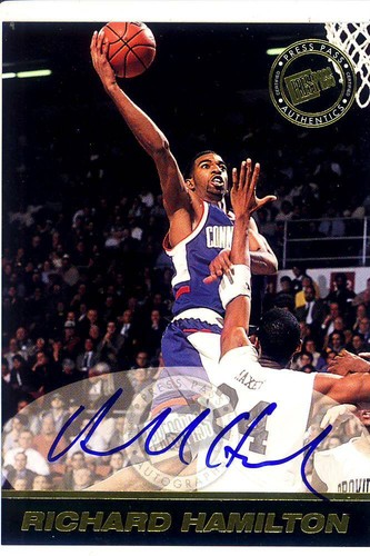 richard hamilton rookie draft auto autograph connecticut huskies uconn ...