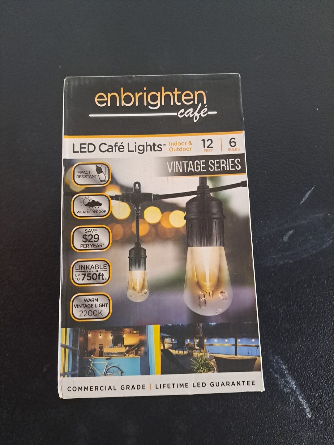 Lot Of 5 Enbrighten 12' & 6 LED Cafe String Lights, Edison Bulbs ...