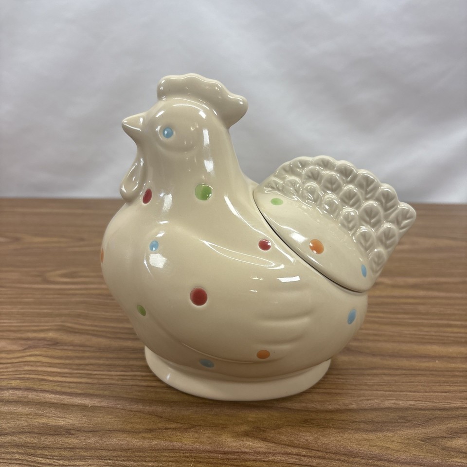 Temp-tations By Tara Polka Dot Rooster (Chicken) Sugar Canister | eBay