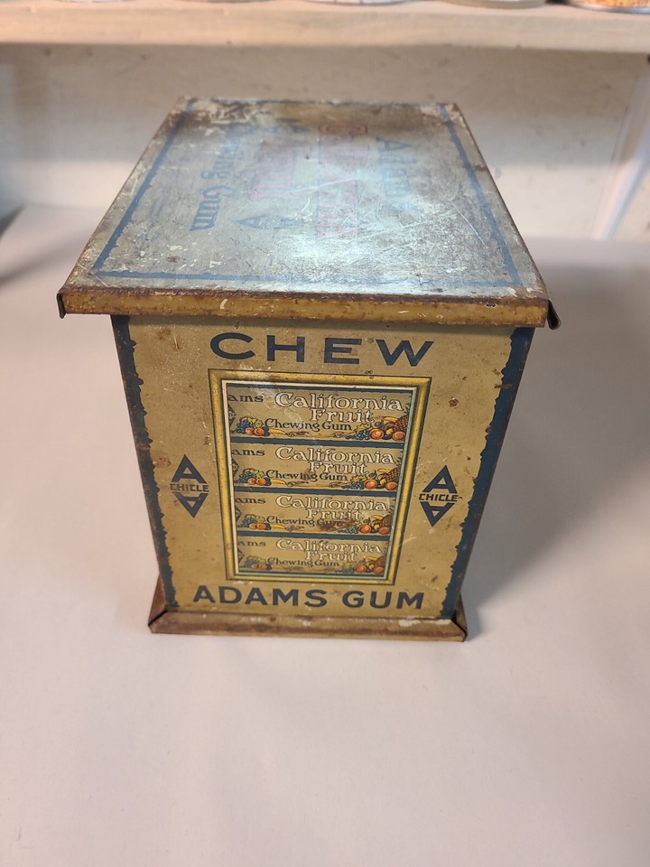 Antique Adams California Fruit Chewing Gum Store Display Tin American ...