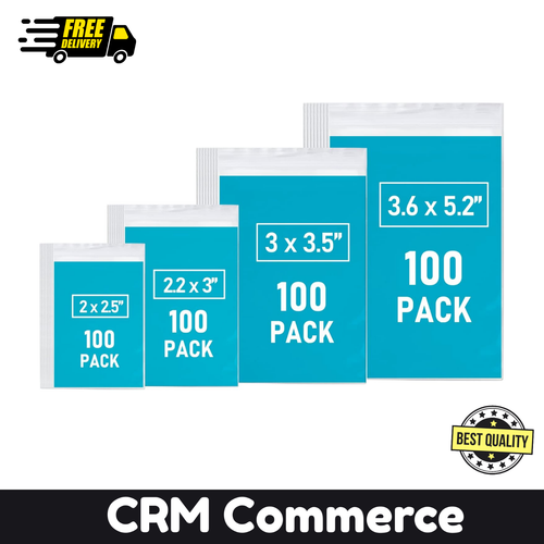 400 Small Plastic Bags Mini Baggies 4 Assorted Sizes Jewelry Clear Zip ...