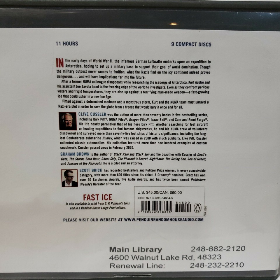 Clive Cussler Fast Ice 9 CD Unabridged Audiobook Graham Brown Scott ...