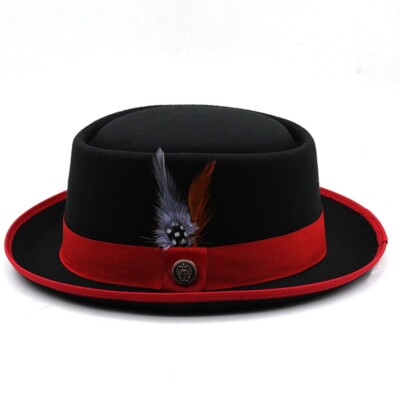 PORK PIE BILLYCOCK FELT BOWLER HAT SMALL BRIM FEDORA MEN'S & WOMEN'S ...