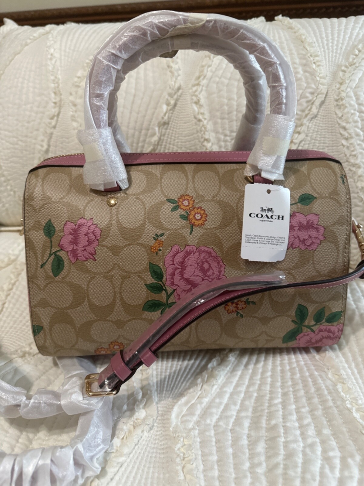 Coach Prairie Rose Print Satchel Bag , Small - Pink for sale online | eBay
