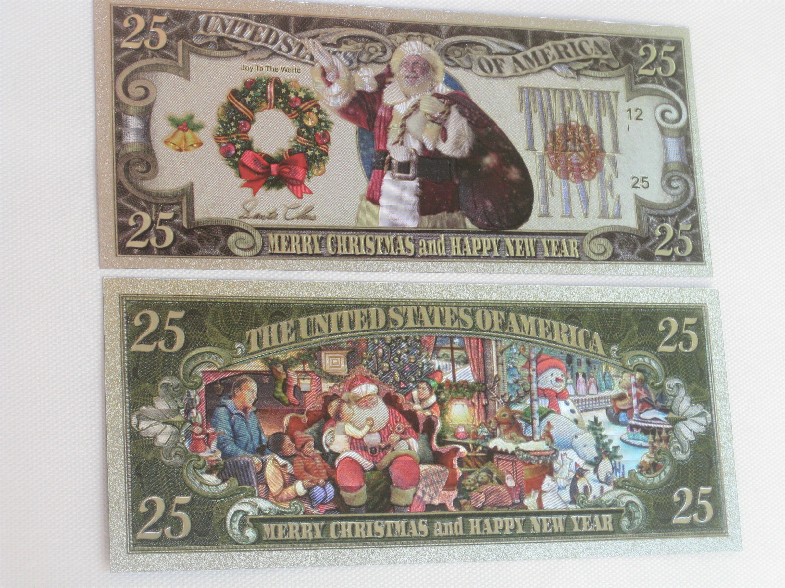 Santa Christmas Silver Banknote Reserve Notes Coins Bill Paper US ...