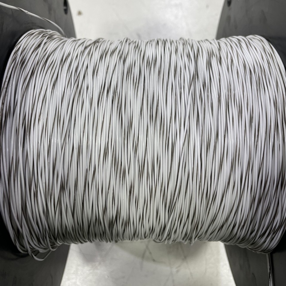 Anixter M16878/4-2419-90 Type E Wire, 24AWG, 19/36, PTFE White/BLK 600V ...