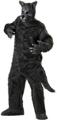 Big Men Bad Wolf Costume Plus Size Bodysuit Mask Shoe Covers Halloween ...