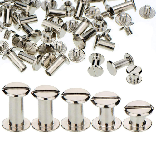 100 Sets Screw Post Metal Chicago Screws Binding Screw Leather Screw ...