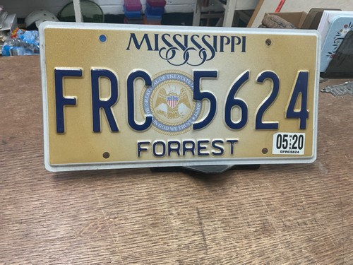 Vintage License Plate Tag Mississippi FRC 5624 2020 Rustic | eBay