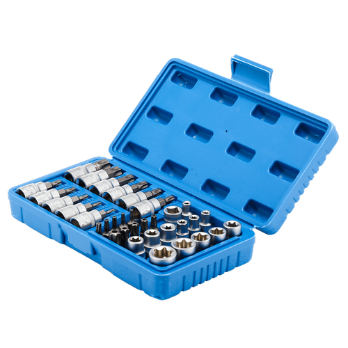 34pcs Torx Star Socket & Bit Set Male Female E & T Sockets with Torx ...