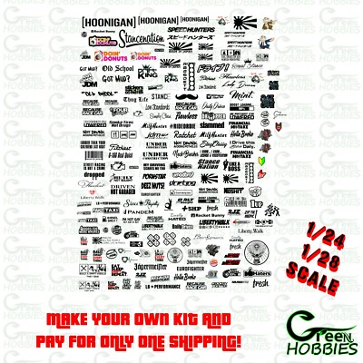 RC 1/24 1/28 Make Your Own Sticker Kit !!! Scale Body Drift Car Truck ...