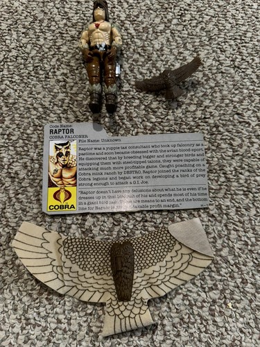 Vintage 1987 GI JOE Raptor V1 3.75" Action Figure Complete w/File Card ...