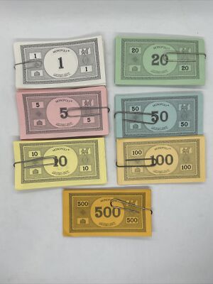 Monopoly Play Money Pack 1935 Commemorative 1985 Replacement Parts ...