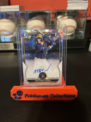 2023 BOWMAN CHROME 1ST RC MATTHEW WOOD ATOMIC REFRACTOR AUTO AUTOGRAPH ...