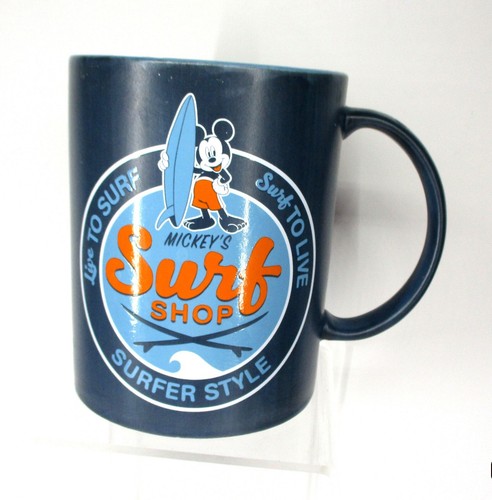 Disney "It's A Shore Thing" Mickey's Surf Shop Dk Blue Coffee Mug | eBay