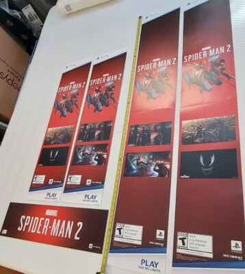 Spiderman 2 Gamestop Promo Display LOT Double Sided Plastic + Posters ...