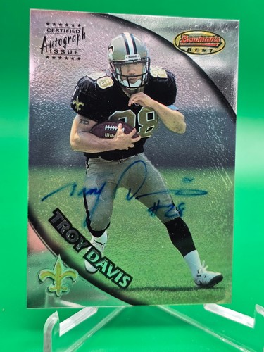Troy Davis 1997 Bowman 's Best RC Auto #99 Saints On Card Autograph ...