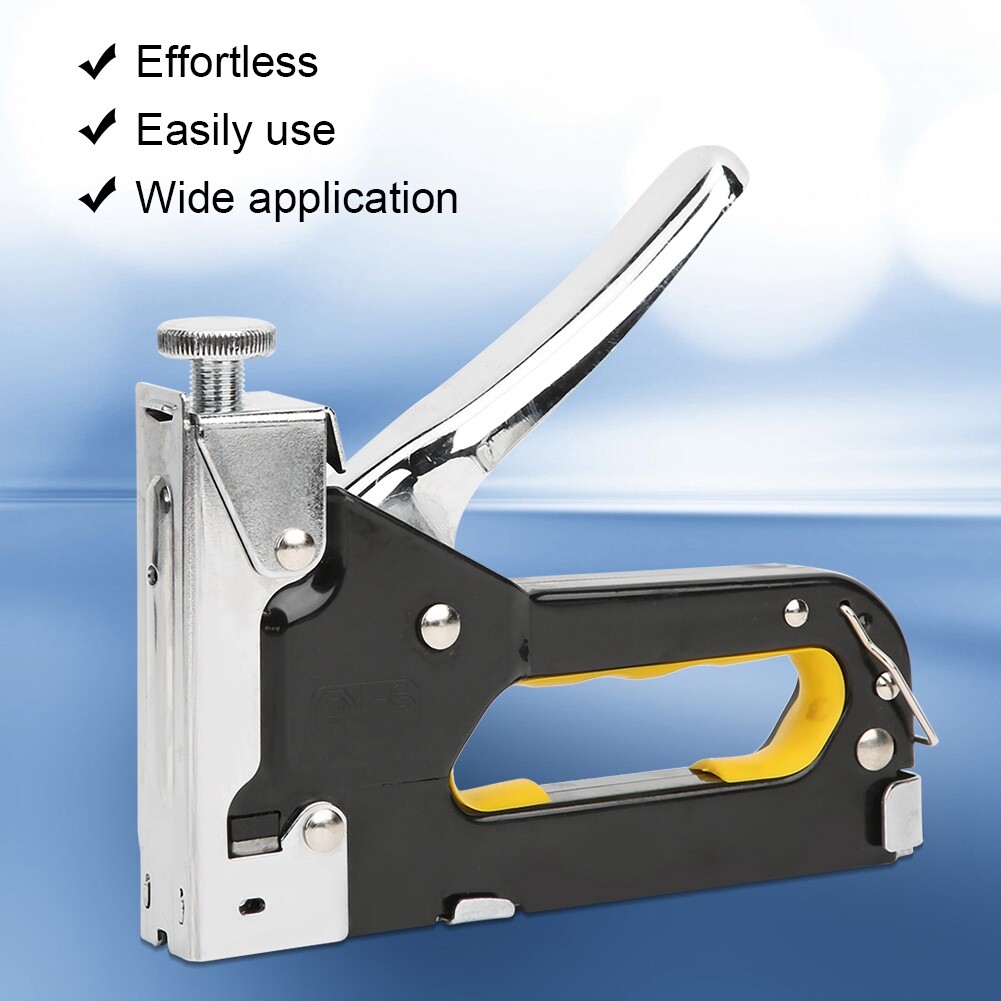 Manual Nailer Staple Tacker Hand Nailing Tool Hardware 3-Use Black ...